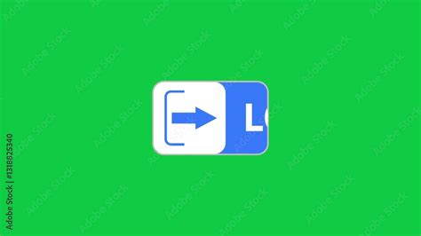 Green Screen Animation Of Log Out Button With Pointer Simple Animation