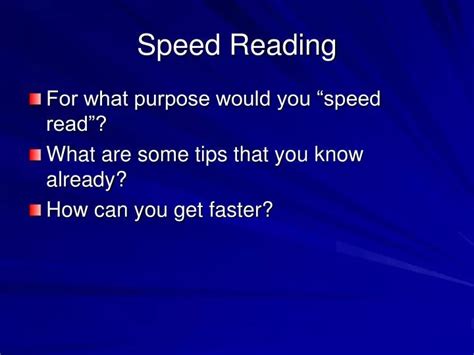 PPT Speed Reading PowerPoint Presentation Free Download ID
