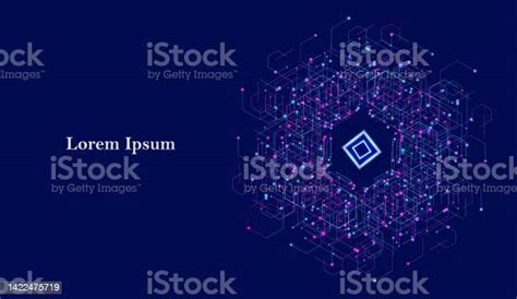 추상 블루 퍼플 육각형 네트워크 이미지 기하학적 텍스처 배경 과학 기술 미래 지향적 인 개념 건강관리와 의술에 대한 스톡 벡터 아트 및 기타 이미지 Istock