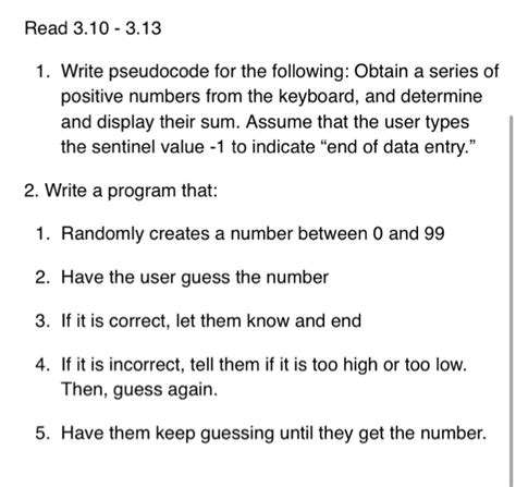 Solved Read Write Pseudocode For The Following Chegg Com