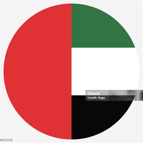 아랍 에미리트의 국기 플래그 아이콘입니다 표준 색상 원 아이콘 플래그입니다 3d 일러스트레이션입니다 컴퓨터 일러스트레이션 디지털 일러스트레이션 벡터 일러스트 레이 션입니다