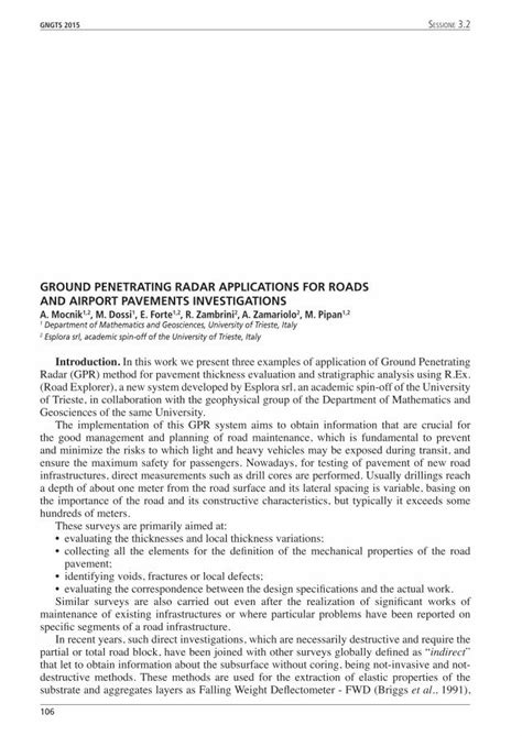 Pdf Ground Penetrating Radar Applications For Roads And Dokumen Tips