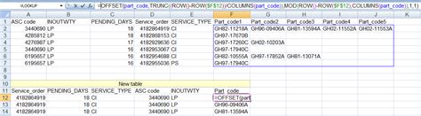 excel replicating rows in a table by the columns of a different table