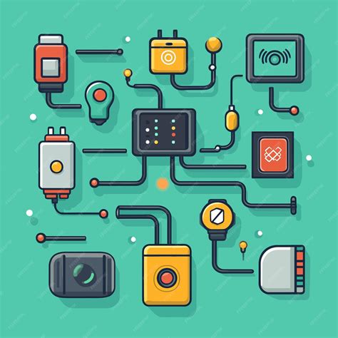 Adorable Iot Device Network Cartoon Illustration Vector Illustration