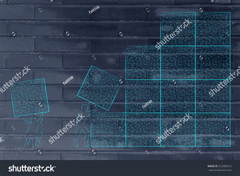 men lifting blocks messy binary code stock illustration 412585516 shutterstock