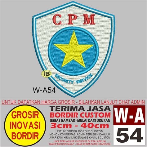 W A54 Logo Cpm Patch Emblem Badge Embroidered Gib Review Testi Shopee Malaysia