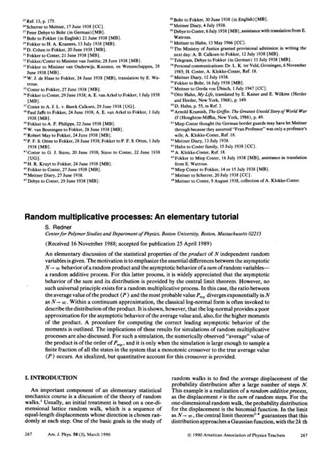 Pdf Random Multiplicative Processes An Elementary Tutorial