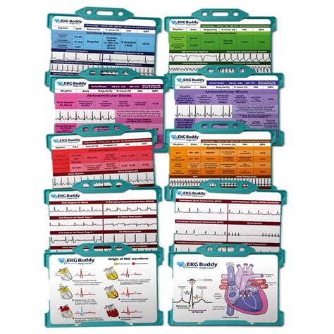 Buy Ekg Buddy Badge 5 Card Set Doubled Sided Nurse Ecg Interpretation