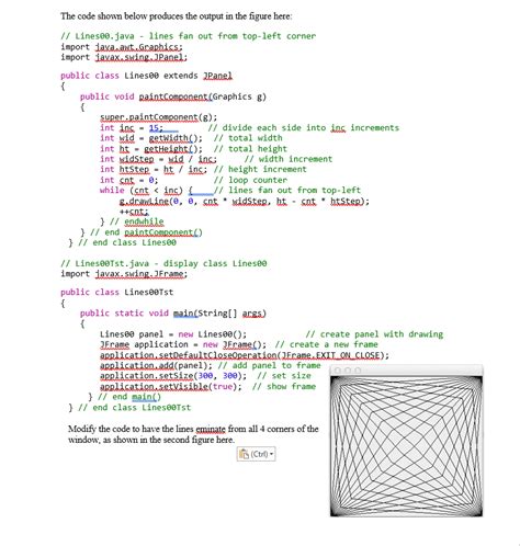 Solved The Code Shown Below Produces The Output In Chegg