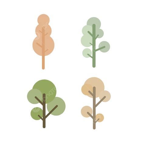 Tree Flat Design Collection Tree Flat Design Tree Collection Simple
