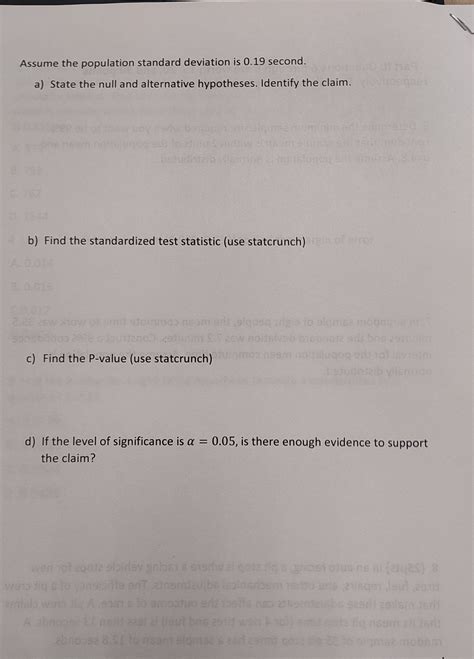 Assume The Population Standard Deviation Is 0 19