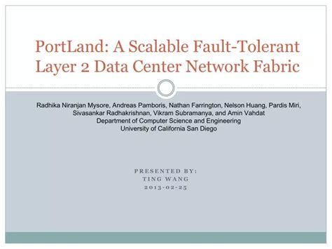 Ppt Portland A Scalable Fault Tolerant Layer 2 Data Center Network Fabric Powerpoint