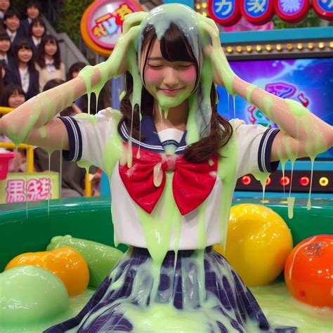 Japanese Girl Slimed On Game Show By Messysexy On Deviantart