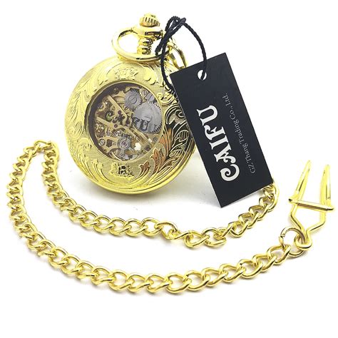 Caifu Бренд Скелет стимпанк полый Золотой корпус Циферблат с римскими цифрами механический