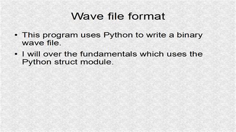 audio programming in python 2 creating audio with pysynth