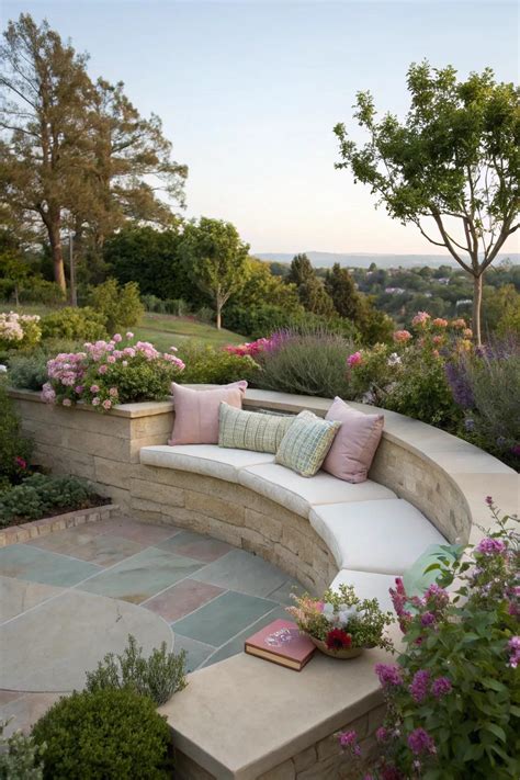 18 Creative Retaining Wall Bench Ideas