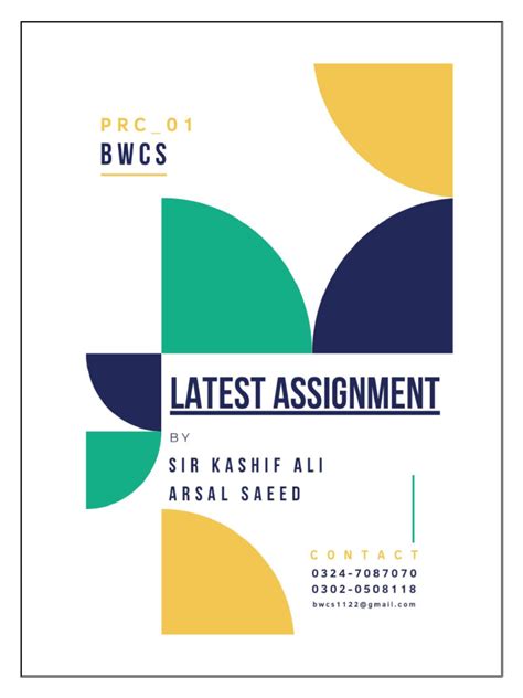 Prc 01 Bwcs Final Assignment With Solution Updated Pdf