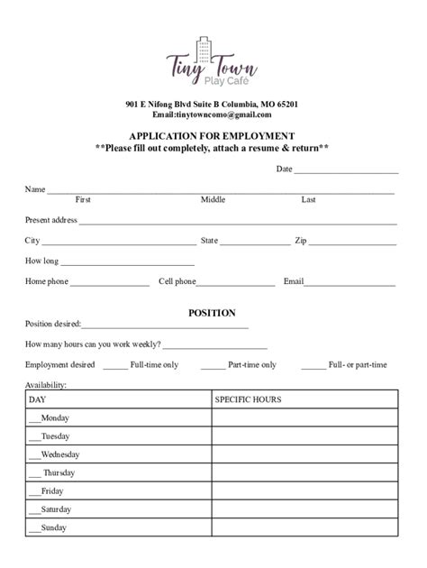 Fillable Online 03 Employment Job Applicationemployment