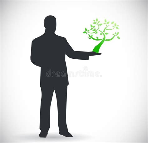 Person Holding A Tree Natural Eco Concept Stock Illustration Illustration Of Announcement