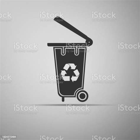 빈 재활용 기호 아이콘이 회색 배경에 고립 된 재활용 쓰레기 수 아이콘입니다 평면 디자인입니다 벡터 일러스트 레이 션 0명에 대한 스톡 벡터 아트 및 기타 이미지 Istock