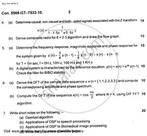 Discrete Time Signal And System 2010 2011 Be Electronics Engineering