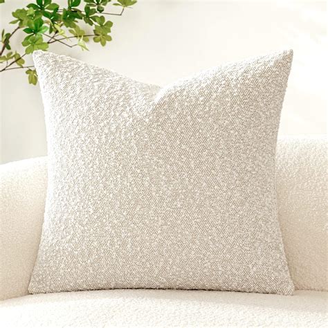 Homfiner Set Of 2 Textured Boucle Throw Pillow Covers 24x24