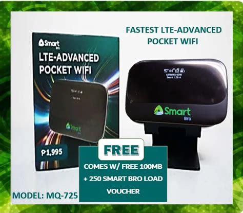 Smart Bro Lte Advanced Pocket Wifi Mq 725 Model With Free 100mb And 250 Smart Bro Load Voucher
