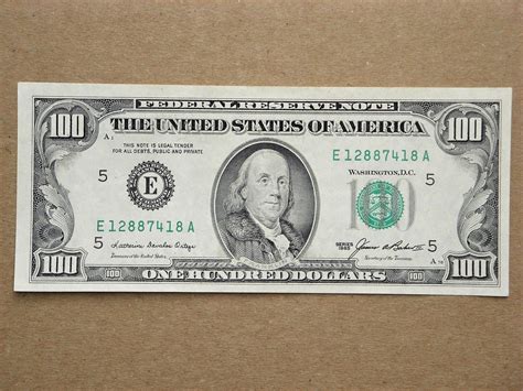 1985 100 One Hundred Dollar Bill Richmond Federal Reserve Note Frn