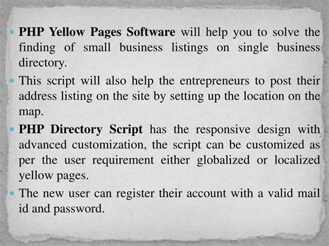 Ppt Php Yellow Pages Software Php Directory Script Powerpoint