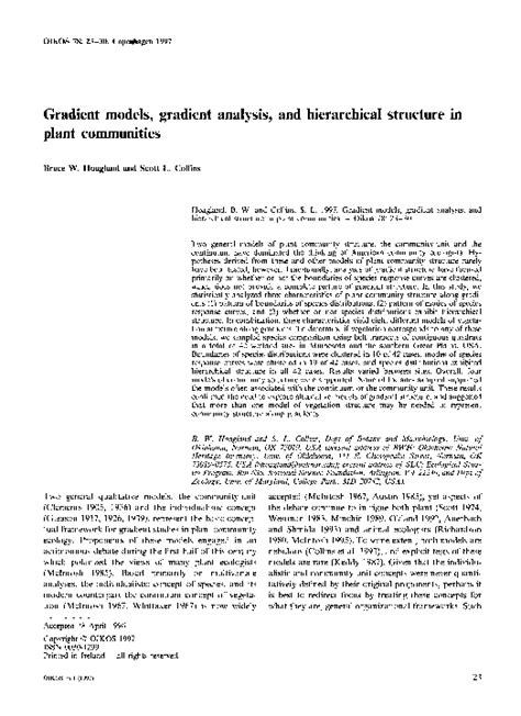 Pdf Gradient Models Gradient Analysis And Hierarchical Structure In
