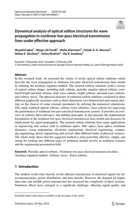 Pdf Dynamical Analysis Of Optical Soliton Structures For Wave