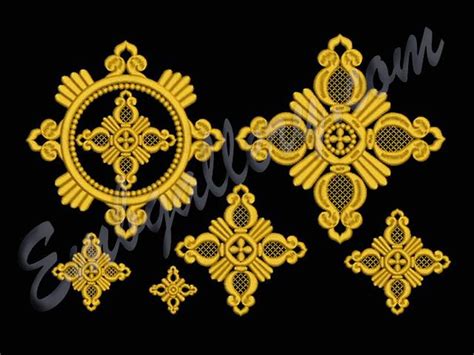 Набор крестов для церковных облачений Machine Embroidery Design