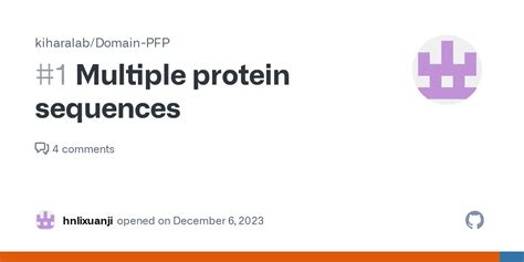 Multiple Protein Sequences · Issue 1 · Kiharalabdomain Pfp · Github