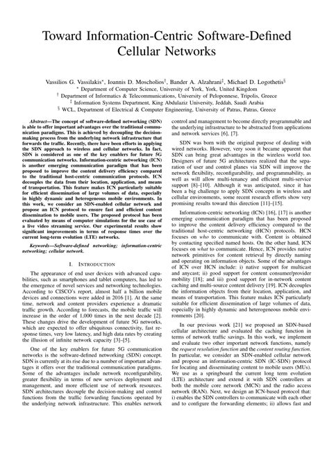 Pdf Toward Information Centric Software Defined Cellular Networks