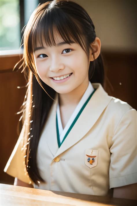 A Close Up Of A Young Girl Sitting At A Table Seaart Ai