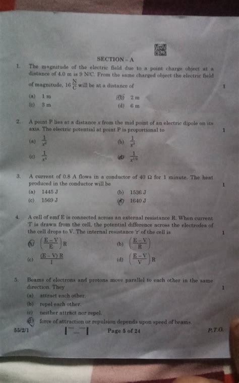 a point p lies at a distance x from the mid point of an electric dipole o