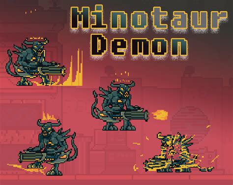 Pixel Minotaur Demon Asset By Kris Way