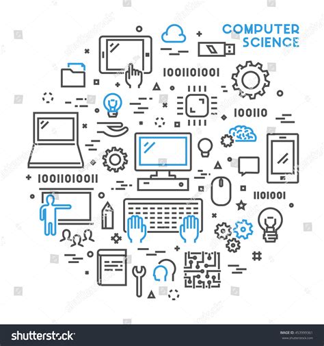 Line Web Concept Computer Science Vector Stock Vector Royalty Free 453999361 Shutterstock