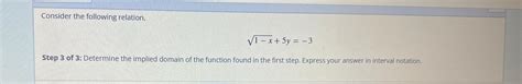 Solved Consider The Following Relation 1 X2 5y 3step 3 ﻿of