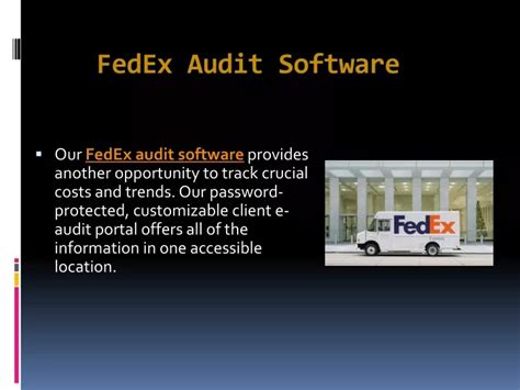 Ppt Fedex Audit Software Powerpoint Presentation Free Download Id
