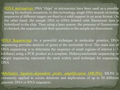 Mutation Detection Methods In Genetic Disorders Pptx