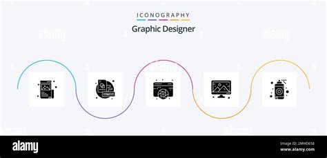 graphic designer glyph 5 icon pack including design image creative creative graphic stock