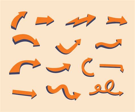 Ensemble De Flèche Simple Moderne Vecteur Premium