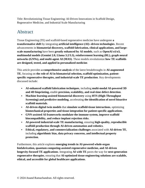 pdf revolutionizing tissue engineering ai driven innovations in scaffold design regenerative