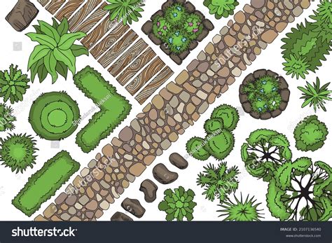 Vector Illustration Landscape Design Top View Stock Vector Royalty