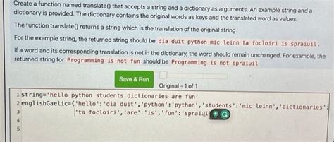 Solved Create A Function Named Translate That Accepts A