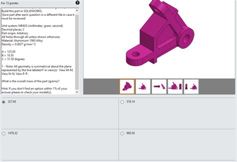 solved for 15 points build this part in solidworks save