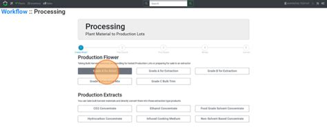 Workflow Mode Convert To Harvest Material Lots OpenTHC Help