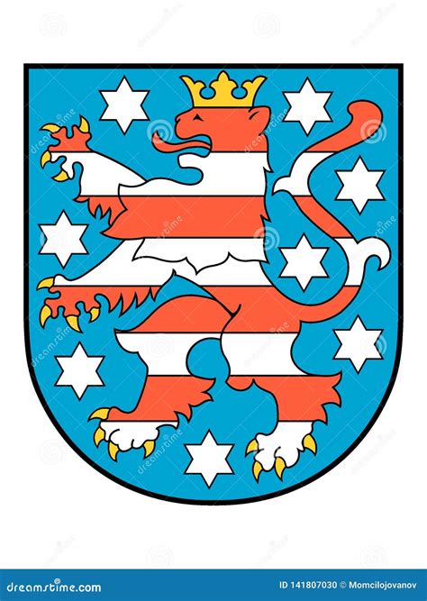 Thuringia Map German State Germany Administrative Regions And