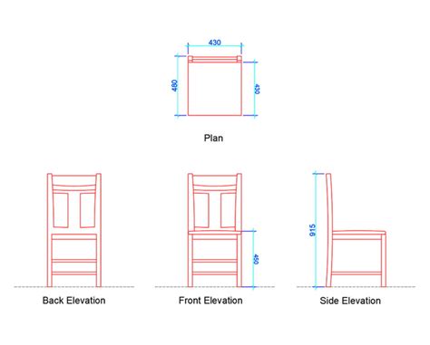 Study Chair Dimensions And Free Dwg Layak Architect